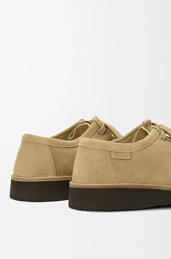 Loewe Suede Lace-up Flat Sole Shoes