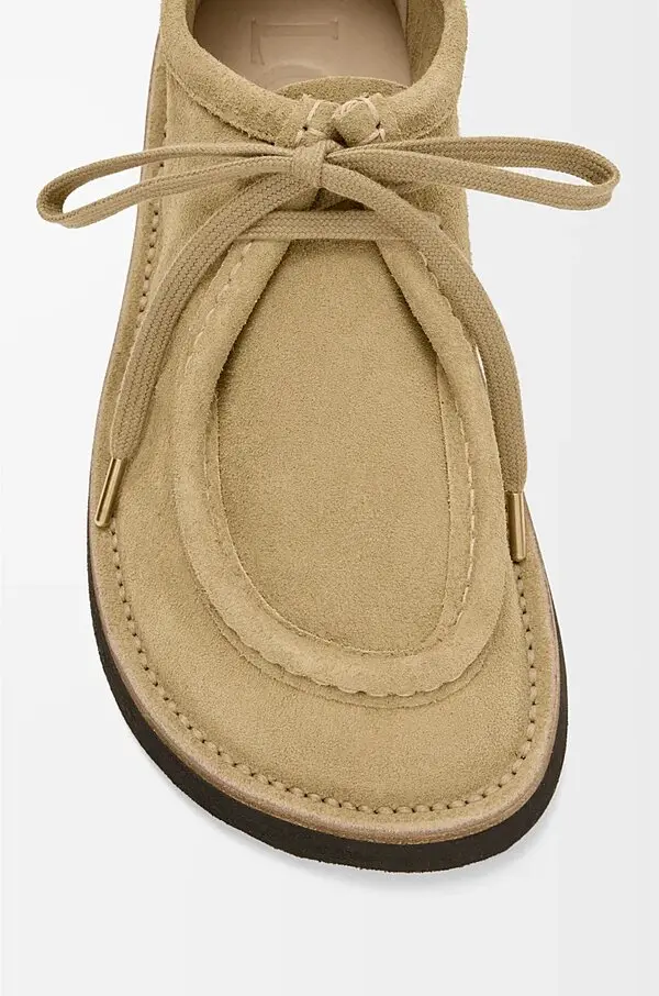 Loewe Suede Lace-up Flat Sole Shoes