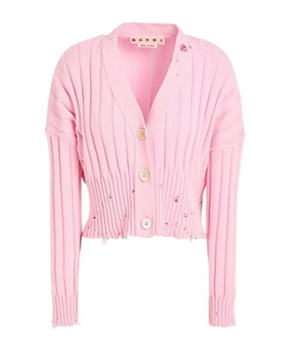 Marni Knitted Cardigan With Distressed Details