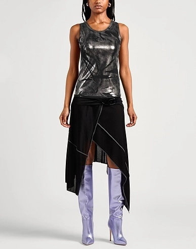 DIESEL® Sleeveless Two-tone Top With Logo