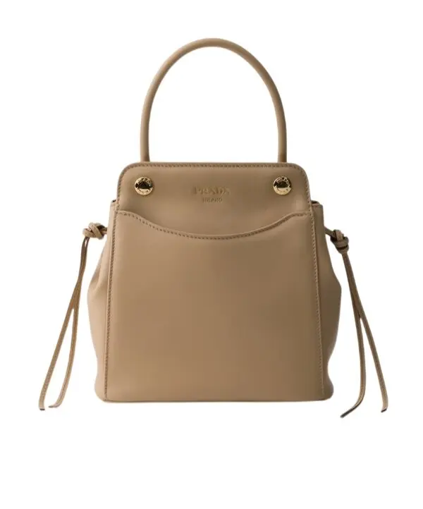 Prada Carry Mini Leather Handbag - Sand Beige