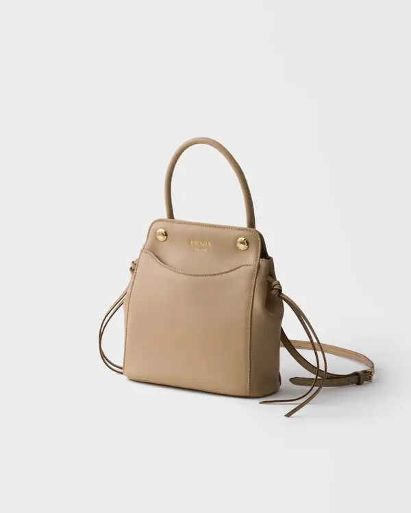 Prada Carry Mini Leather Handbag - Sand Beige