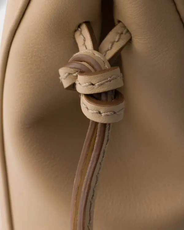 Prada Carry Mini Leather Handbag - Sand Beige
