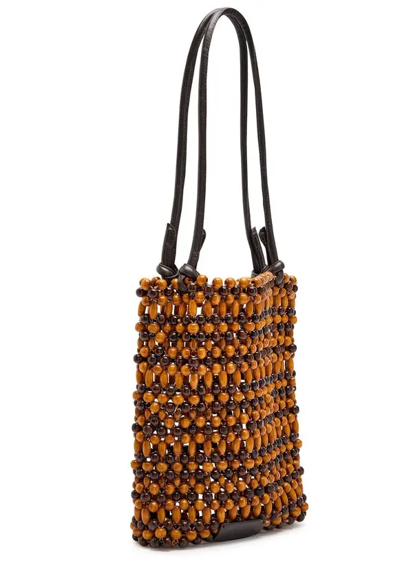 Staud Baja Beaded Mini Tote Bag - Brown