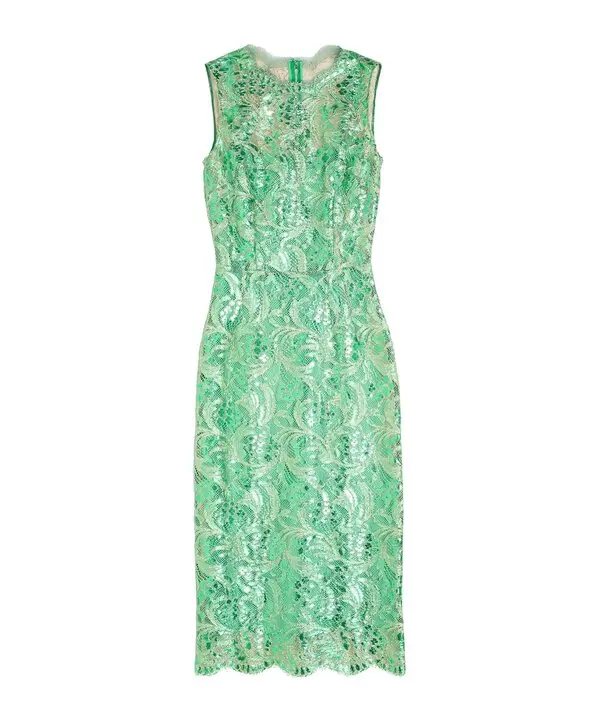 Dolce & Gabbana Metallic Lace Midi Dress