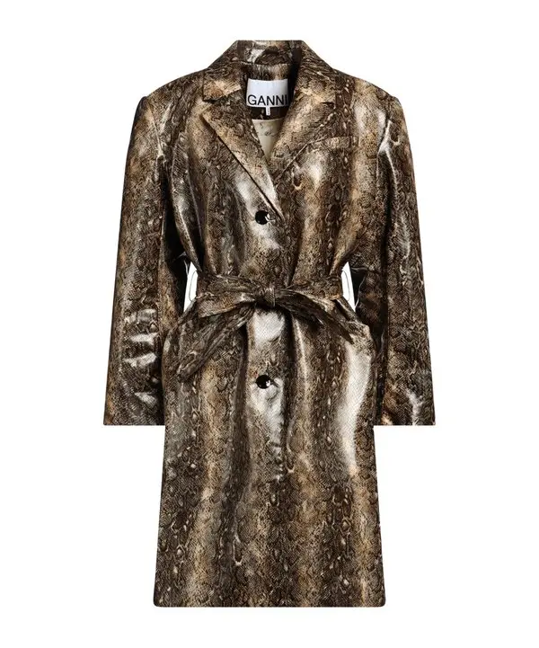 GANNI Snakeskin-print Full-length Jacket