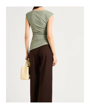 MAXCO. Ribbed Asymmetrical Logo T-shirt