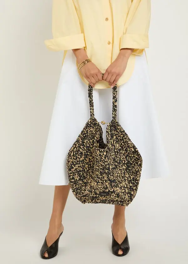 Khaite Lotus Medium Raffia Tote Bag