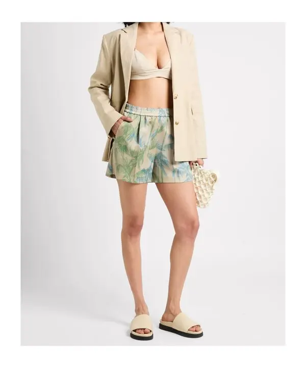 MAXCO. Max&co. Floral Print Satin High-waisted Shorts