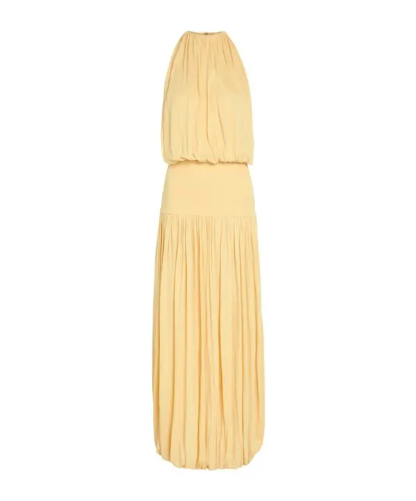 TOTEME Gathered Jersey Maxi Dress - Nude