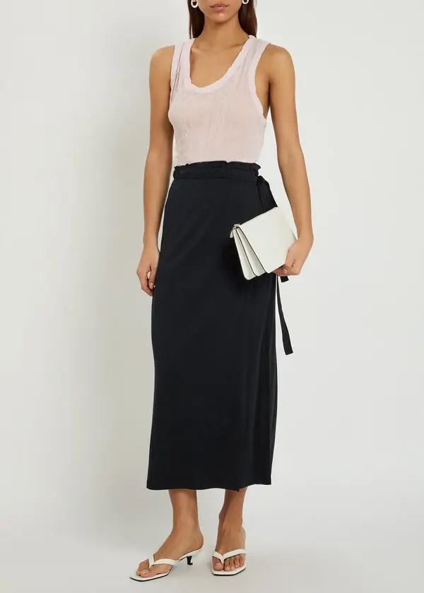 TOTEME Cotton And Silk-blend Midi Wrap Skirt