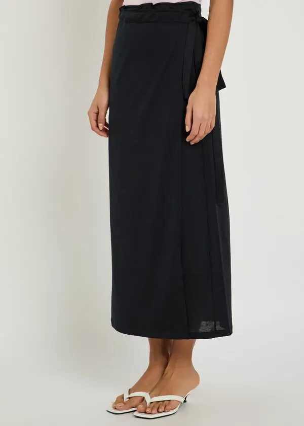 TOTEME Cotton And Silk-blend Midi Wrap Skirt
