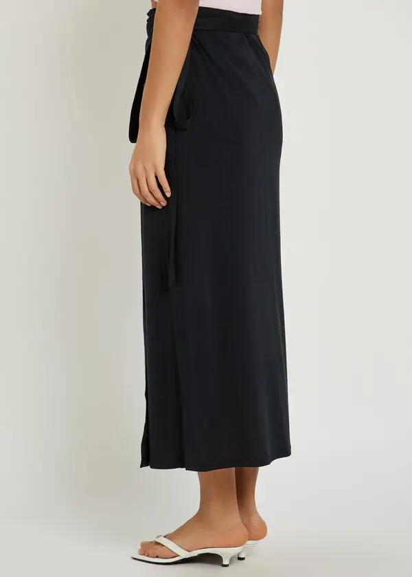 TOTEME Cotton And Silk-blend Midi Wrap Skirt