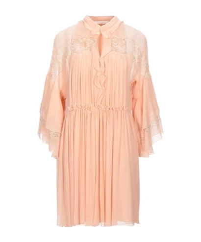 Chloé Lace Dress With Stand Collar And Three-quarter Sleeves