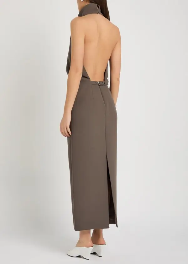 Khaite Roxanne Open-back Crepe Midi Dress