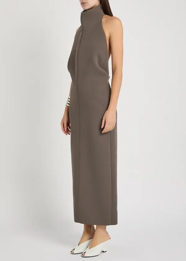 Khaite Roxanne Open-back Crepe Midi Dress