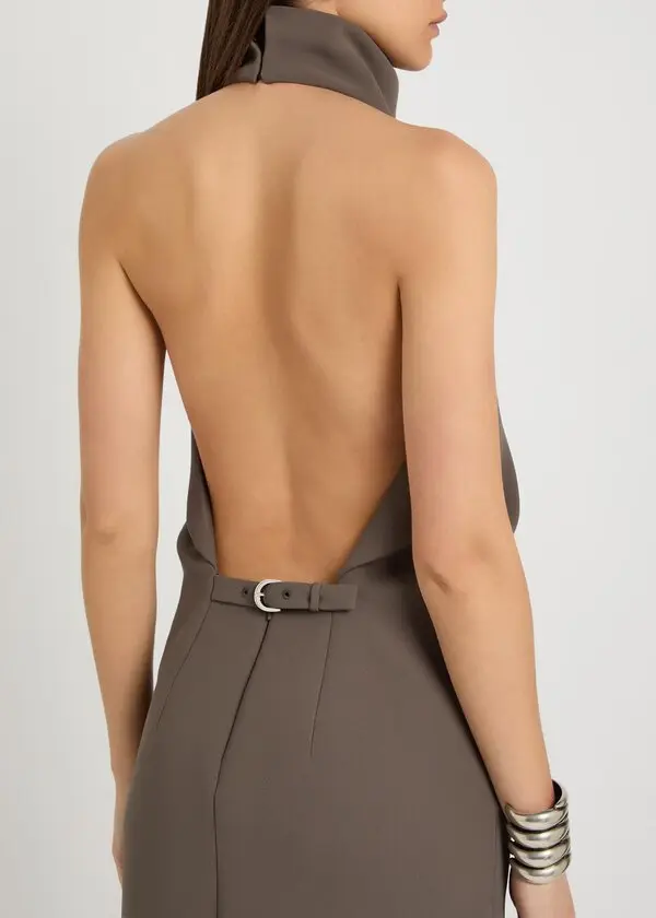 Khaite Roxanne Open-back Crepe Midi Dress