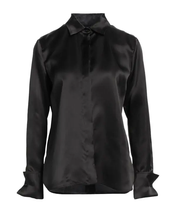 Max Mara Long Sleeve Shirt With Cufflink Cuffs - Black