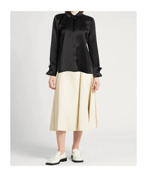 Max Mara Long Sleeve Shirt With Cufflink Cuffs - Black