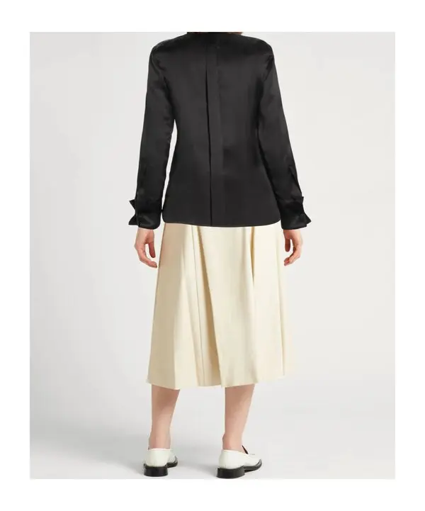 Max Mara Long Sleeve Shirt With Cufflink Cuffs - Black