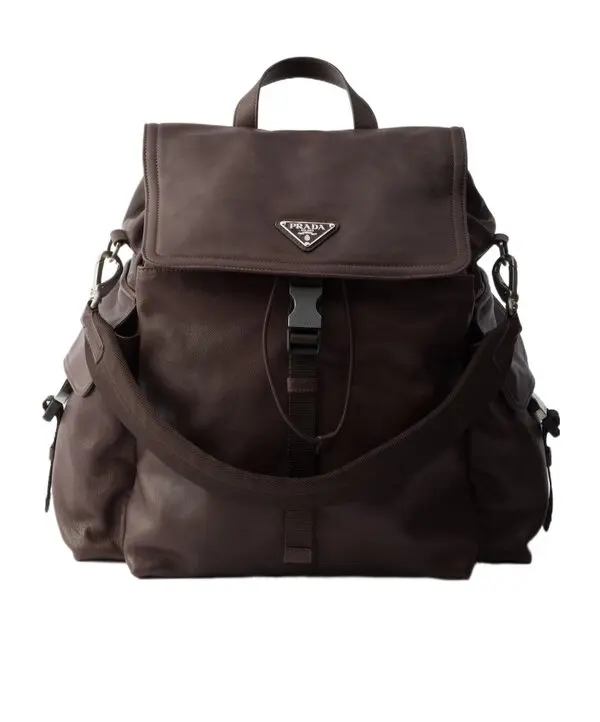 Prada Explore Leather Backpack - Brown