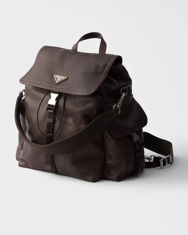 Prada Explore Leather Backpack - Brown
