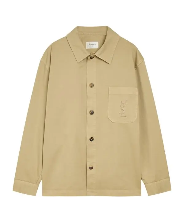 Saint Laurent Logo-embroidered Twill Overshirt