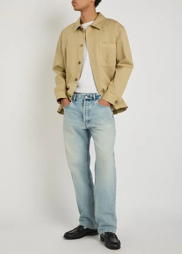 Saint Laurent Logo-embroidered Twill Overshirt