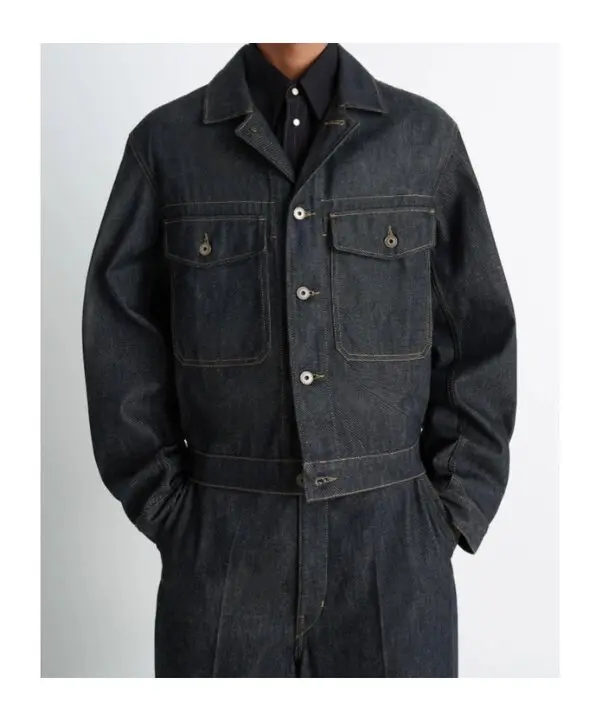 LEMAIRE Long-sleeved Buttoned Denim Jacket