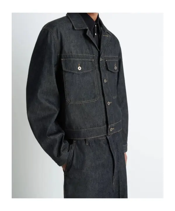 LEMAIRE Long-sleeved Buttoned Denim Jacket