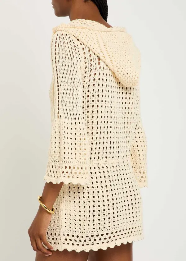 Isabel Marant Étoile Crochet Knit Hooded Cotton Blend Dress