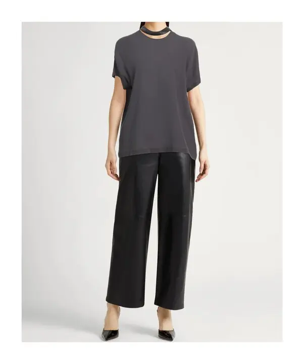 Brunello Cucinelli Short Sleeve Crew Neck Top