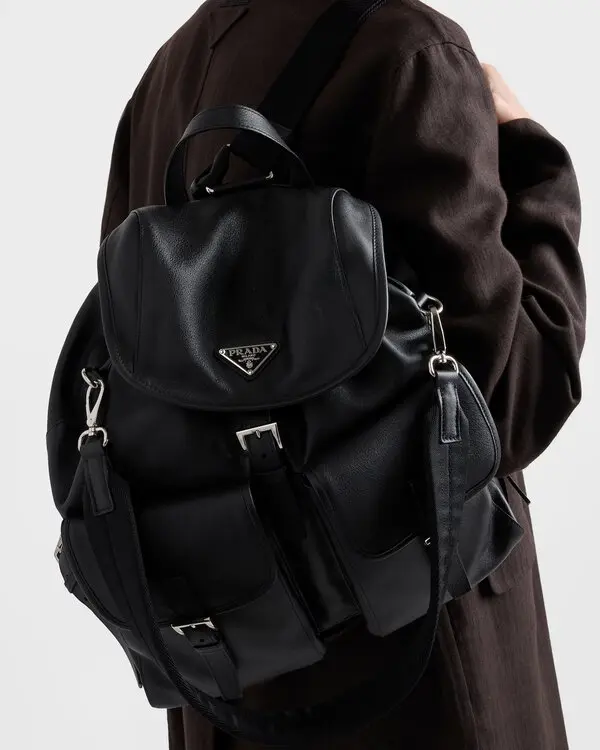 Prada Leather Backpack - Black