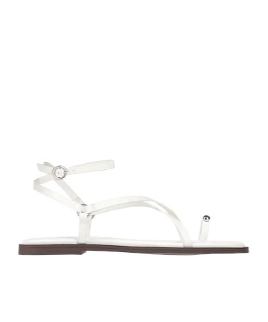 Rag & Bone Toe Strap Flat Sandals With Embellishments And Buckle Fastening - White