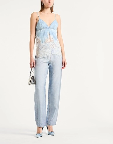 DIESEL® Sleeveless Lace Trimmed Denim Top