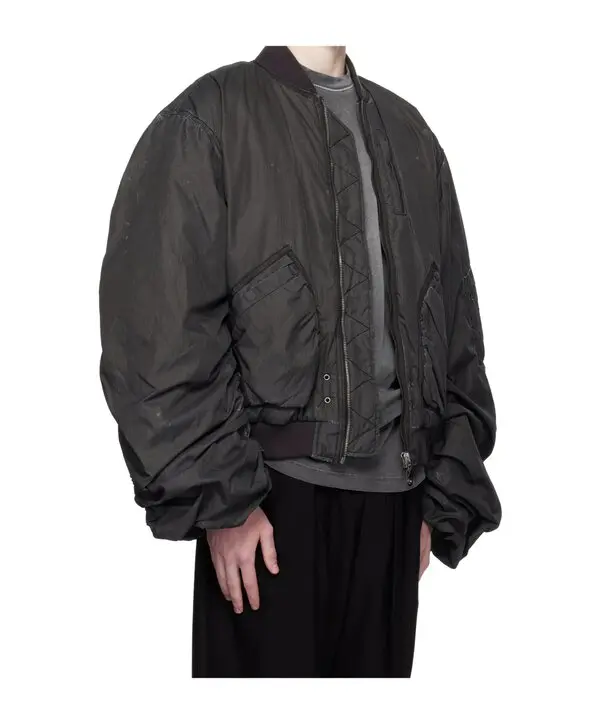 We11Done Gathered-effect Bomber Jacket