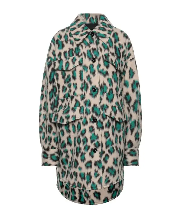 MAISON MARGIELA Leopard Print Single-breasted Coat