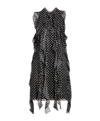 Burberry Polka Dot High Neck Ruffled Metallic Trim Dress
