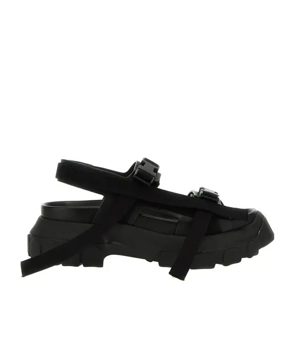 Rick Owens Buckle Detailed Tractor Sandals - Black