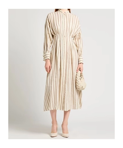 Max Mara Striped Long Sleeve Shirt Dress