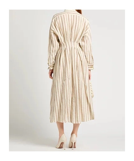 Max Mara Striped Long Sleeve Shirt Dress
