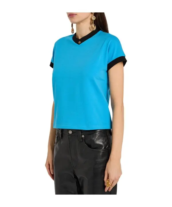 Versace Vintage Cropped Stretch-cotton T-shirt