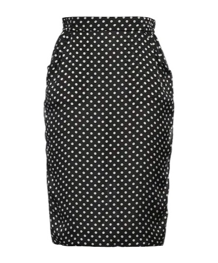 Saint Laurent Polka Dot Pencil Skirt - Black