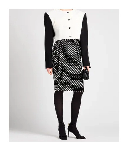 Saint Laurent Polka Dot Pencil Skirt