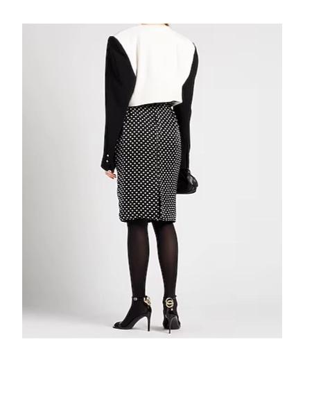 Saint Laurent Polka Dot Pencil Skirt