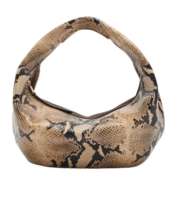 Khaite Olivia Medium Snake-effect Suede And Leather Top Handle Bag - Multicolor