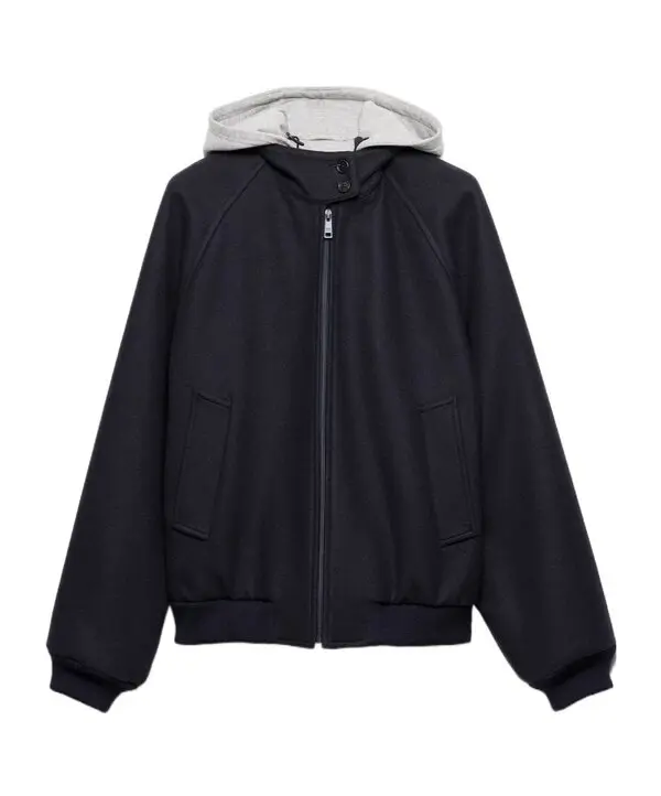Prada Zip-up Cotton Fleece Jacket With Hood - Blue