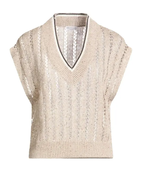 Brunello Cucinelli V-neck Sleeveless Knit Top