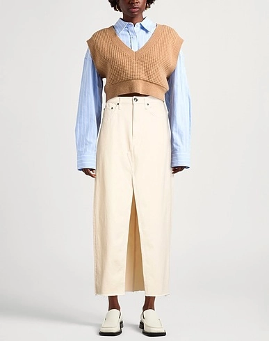 Rag & Bone Colored Denim Flared Skirt
