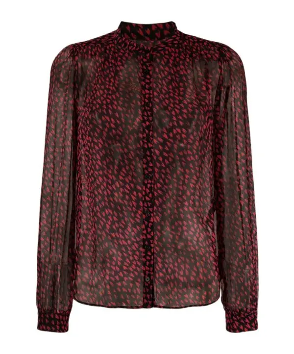 Zadig&Voltaire Tino Crush Shirt With High Collar And Long Sleeves